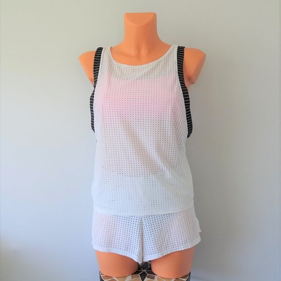 Nike | Swim | Nike 2 Piece Sport Mesh Layered White Tankini Set | Poshmark